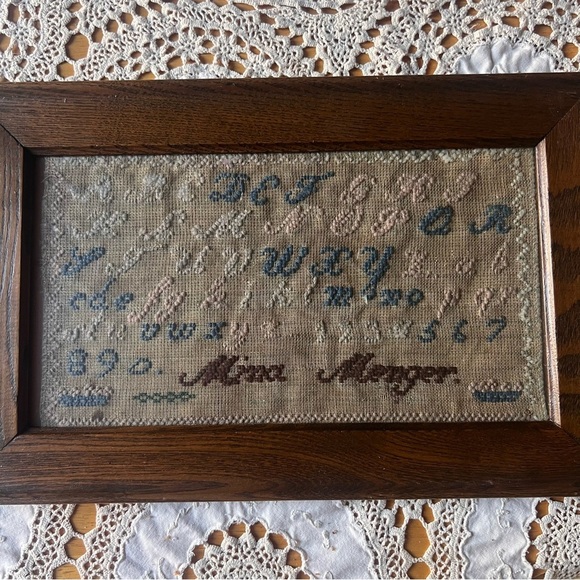 Handmade | Other | Antique Alphabet Sampler Handstitched By Anna Meyer ...
